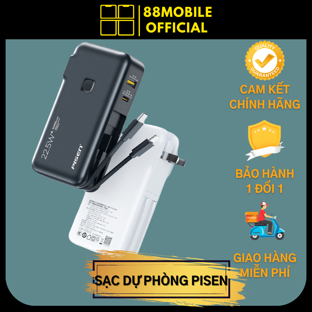 Sạc dự phòng Pisen Quick High Power Box 10.000mAh sạc nhanh 22,5W I Bảo ...