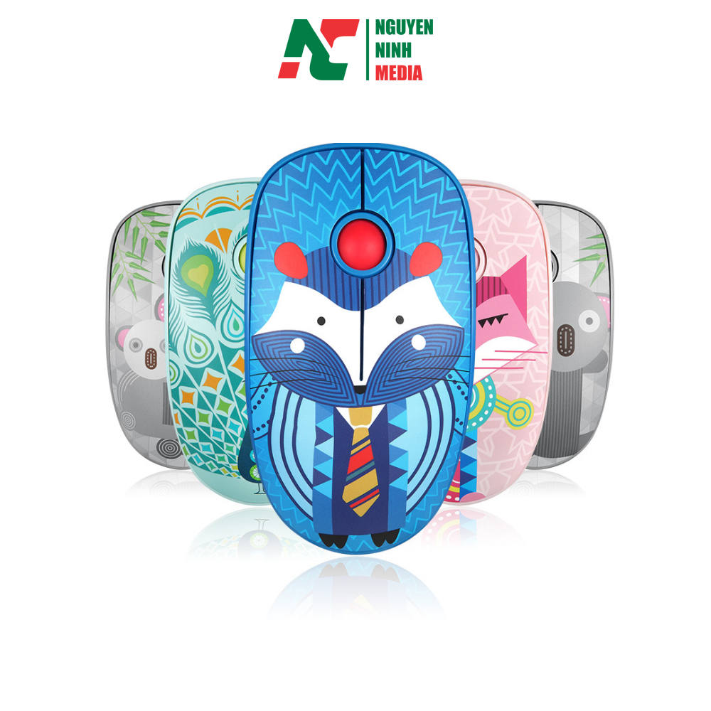 (Hàng Chính Hãng) Chuột Không Dây Họa Tiết Kute Forter V8 Slient Mouse ...