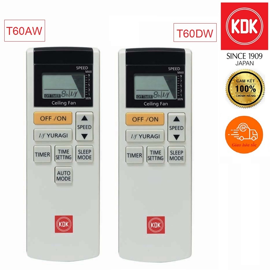 [GIAO NHANH] Remote Quạt Trần 5 cánh KDK T60AW - T60DW - Hàng Chính ...