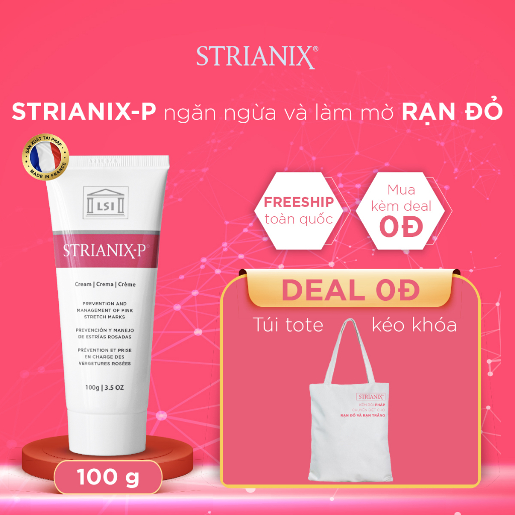 Kem chống rạn da STRIANIX-P 100g phòng và làm mờ RẠN ĐỎ - Có quà tặng ...