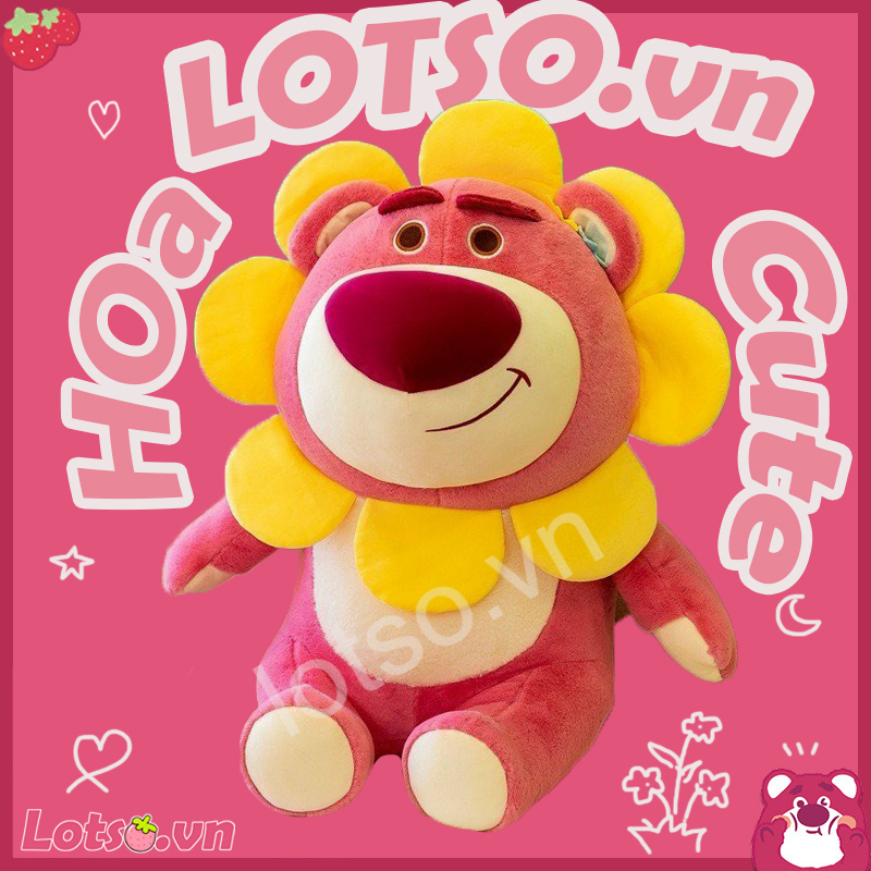 Gấu Dâu Lotso Huggin Bear Hoa Hướng Dương Cute, Thú nhồi bông Poo Hoa ...