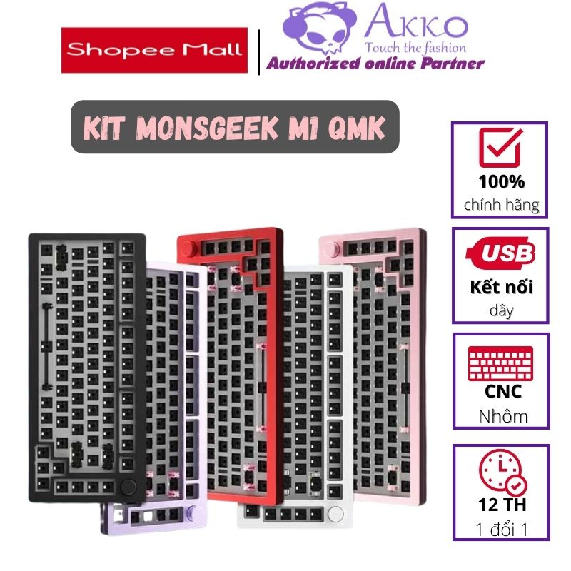Kit bàn phím cơ MonsGeek M1 QMK (Full Nhôm – Mạch xuôi – QMK / VIA ...