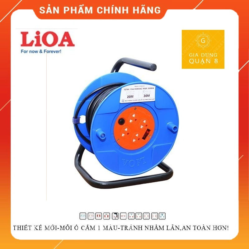 Ổ Cắm Kéo Dài Quay Tay Rulo LIOA QT20-2-15A Dây Dài 20m - Ổ Cắm Đa Năng ...