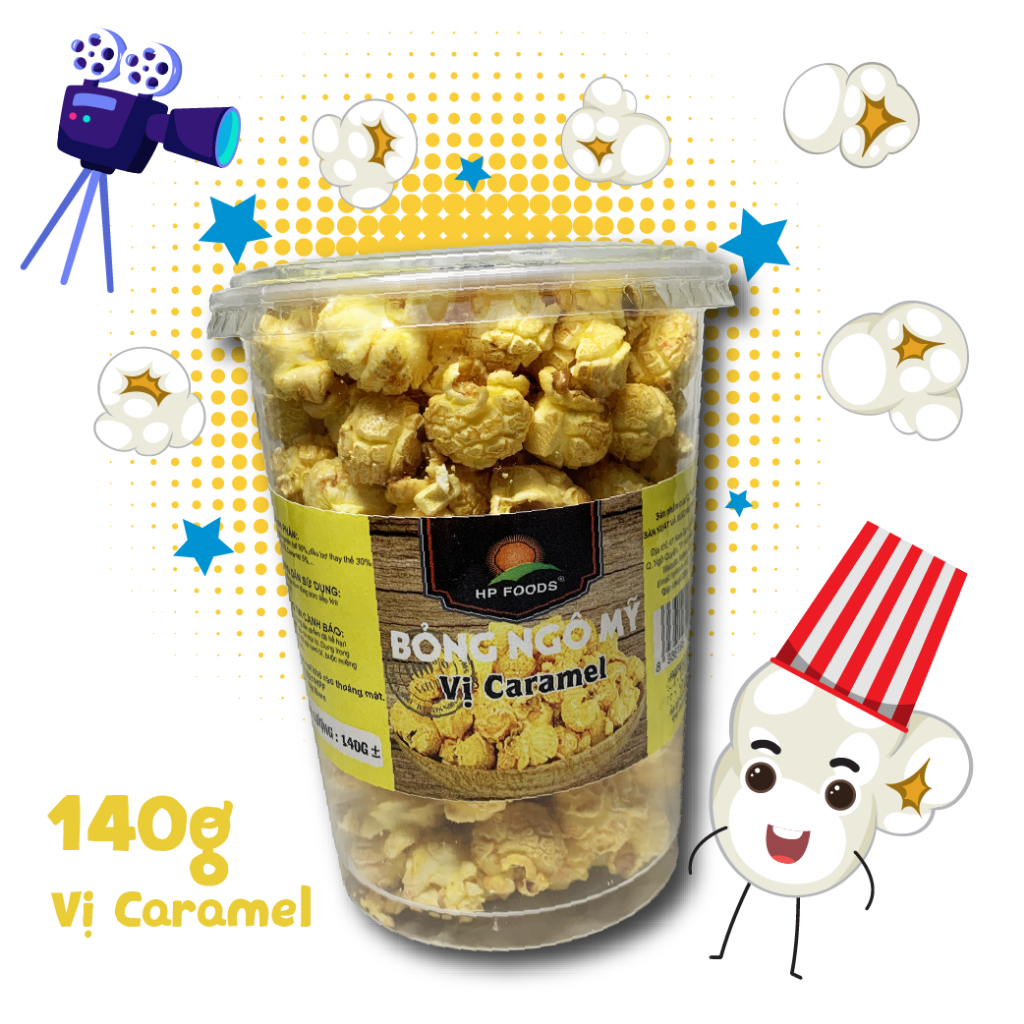 Bỏng ngô (popcorn) Mỹ ăn liền HPFoods vị Caramel hộp lớn 140g | Shopee ...
