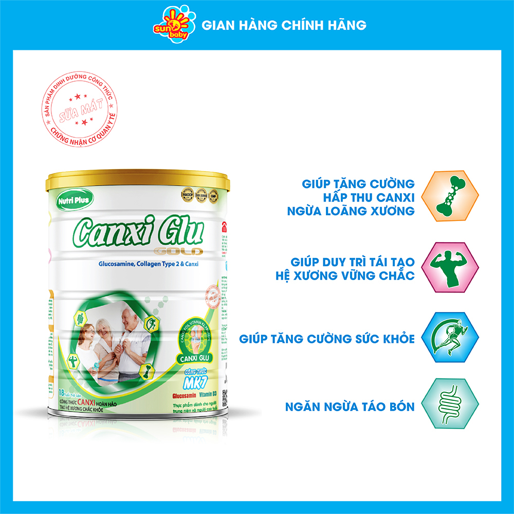 Sữa NUTRIPLUS CANXI GLU 900G - hỗ trợ bổ sung dinh dưỡng, công thức canxi hoàn hảo tạo hệ xương ...