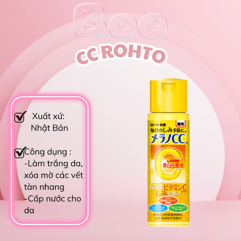 Toner Melano CC Rohto Giảm Thâm Sáng Da - Nhật Bản | Shopee Việt Nam