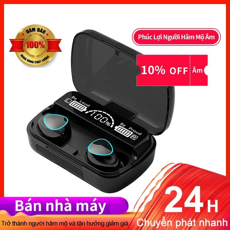 Tai nghe bluetooth M10 Pin Trâu 3500mAh âm thanh trυng thực,- đèn Led đẹp mắt, hộp sạc có màn ...