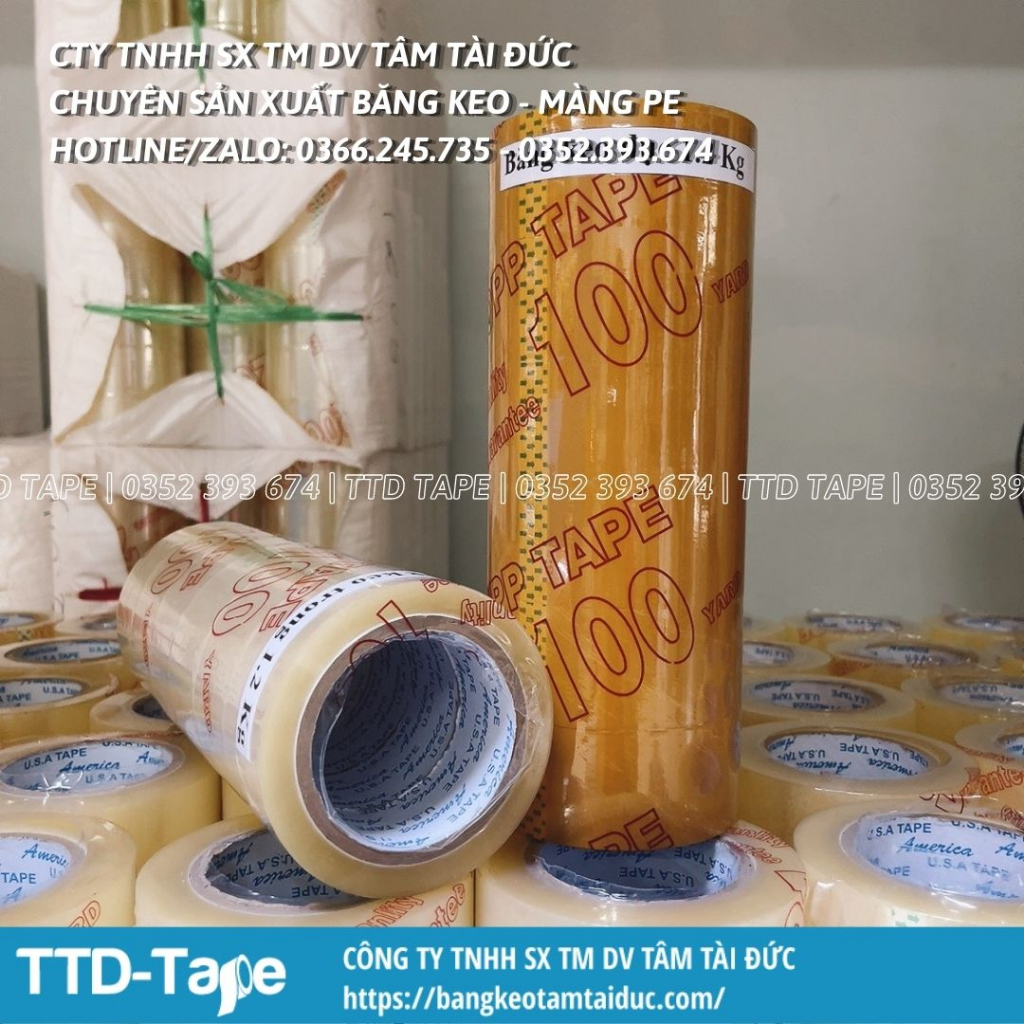 Băng keo trong, băng keo vàng đục 100 yard 1.2 kg 1 cây gồm 6 cuộn | Shopee Việt Nam