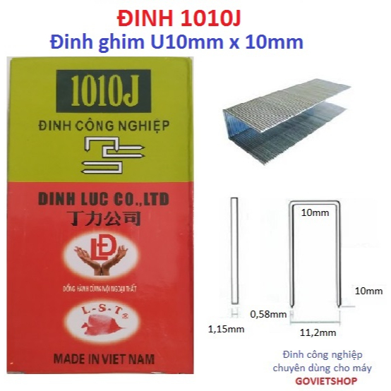 Đinh u 1010J hộp 5000 cây Ghim bấm gỗ, Đinh U 10mm, đinh bấm ghim ...