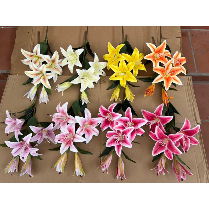 hoa ly giả cao cấp ly 5b to | Shopee Việt Nam