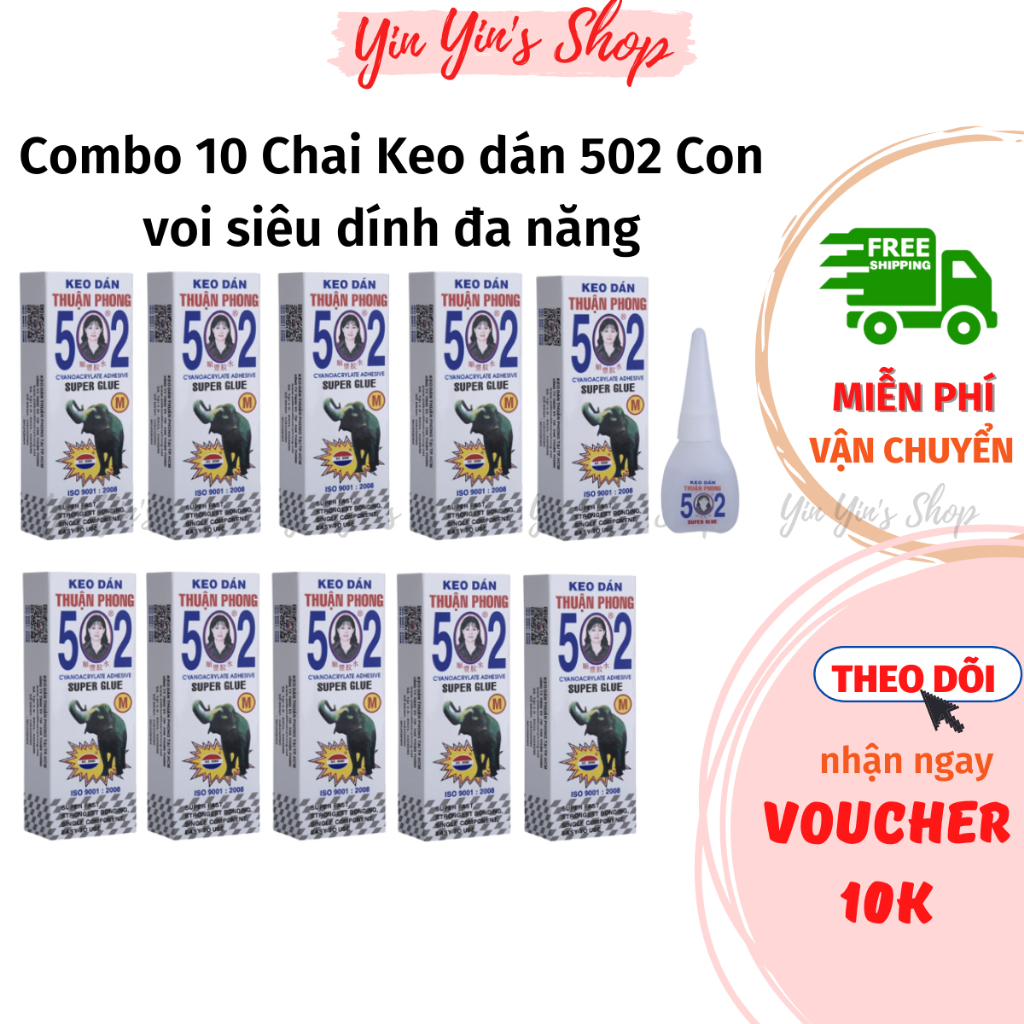 Combo 10 Chai Keo Dán 502 Con Voi Siêu Dính Đa Năng | Shopee Việt Nam