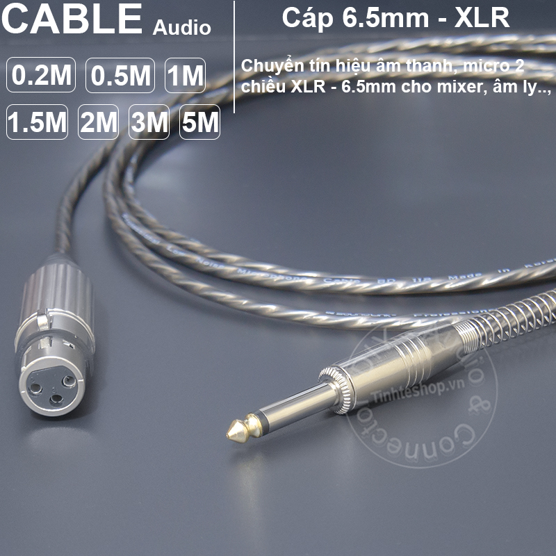 Cáp micro 6ly ra canon cái DIY 0.2 đến 5 mét - Microphone cable 6.35mm ...