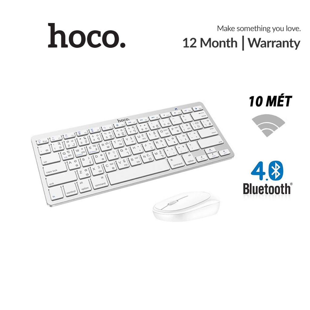 Bộ bàn phím và chuột Bluetooth Hoco DI05 không dây chất liệu nhựa ABS ...