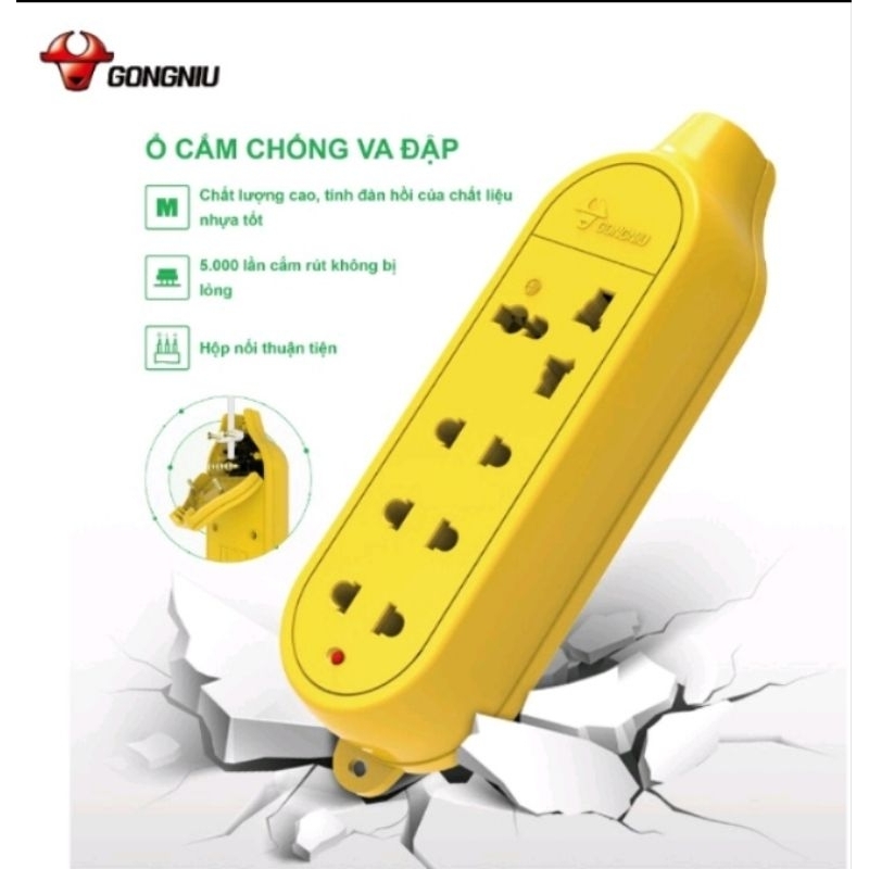 Ổ cắm an toàn Gongniu 10A-2500W. chống vỡ chống va đập | Shopee Việt Nam