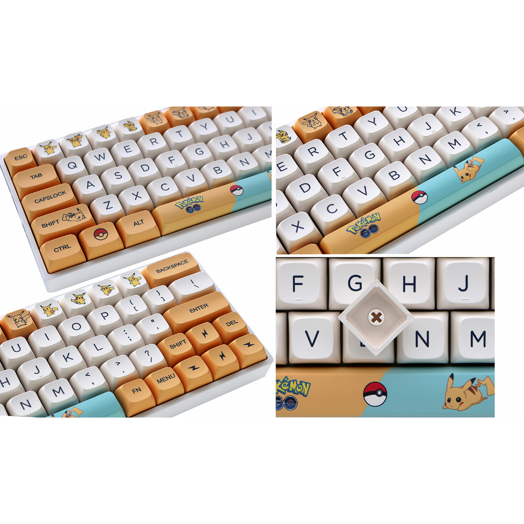 Keycap PBT XDA Commando, Pikachu nút bàn phím cơ phù hợp nhiều layout ...