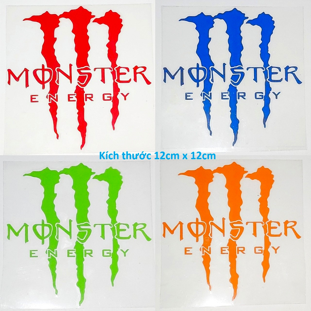 Tem decal logo Mon'ster phản quang nhẹ ( kích thước 12cm x 12cm, giá 1 ...
