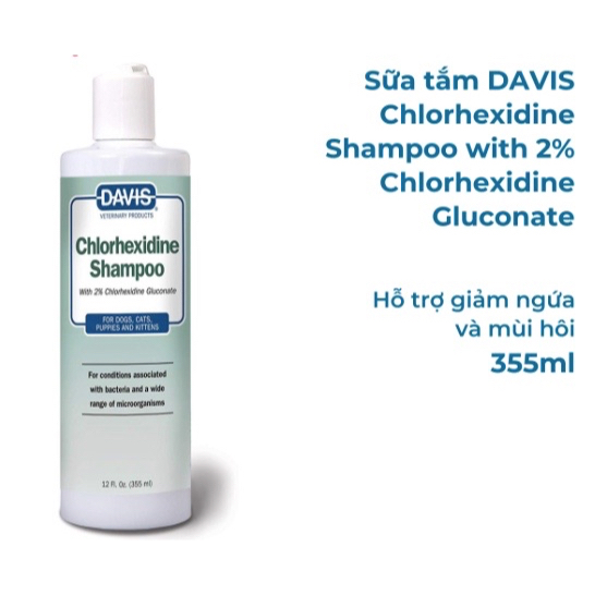 Sữa tắm DAVIS Chlorhexidine Shampoo with 2% Chlorhexidine Gluconate ...