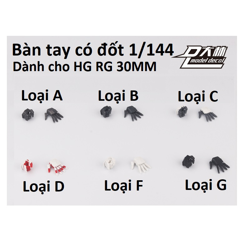 Phụ kiện bàn tay có đốt dành cho HG RG 1/144 Gundam Aerial Strike Astray Red Frame và nhiều mẫu ...
