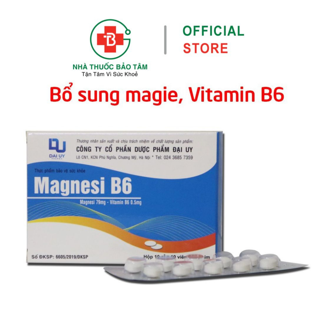 Viên uống magie, vitamin B6 giảm suy nhược thần kinh, mệt mỏi, stress ...
