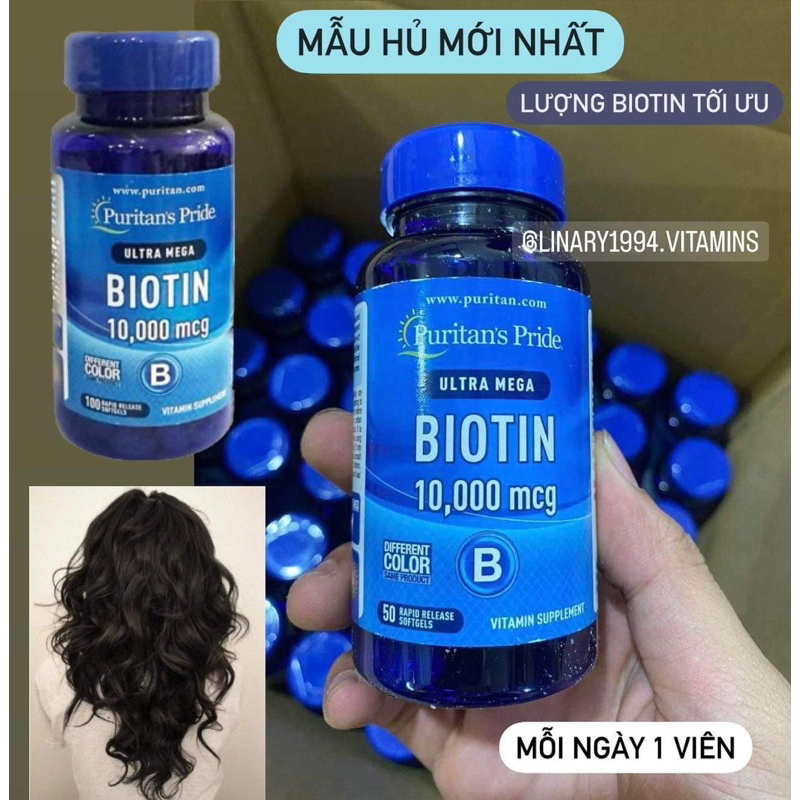[Linary1994] Viên uống Biotin Puritan’s Pride 10,000mcg (Mẫu Hủ Mới ...