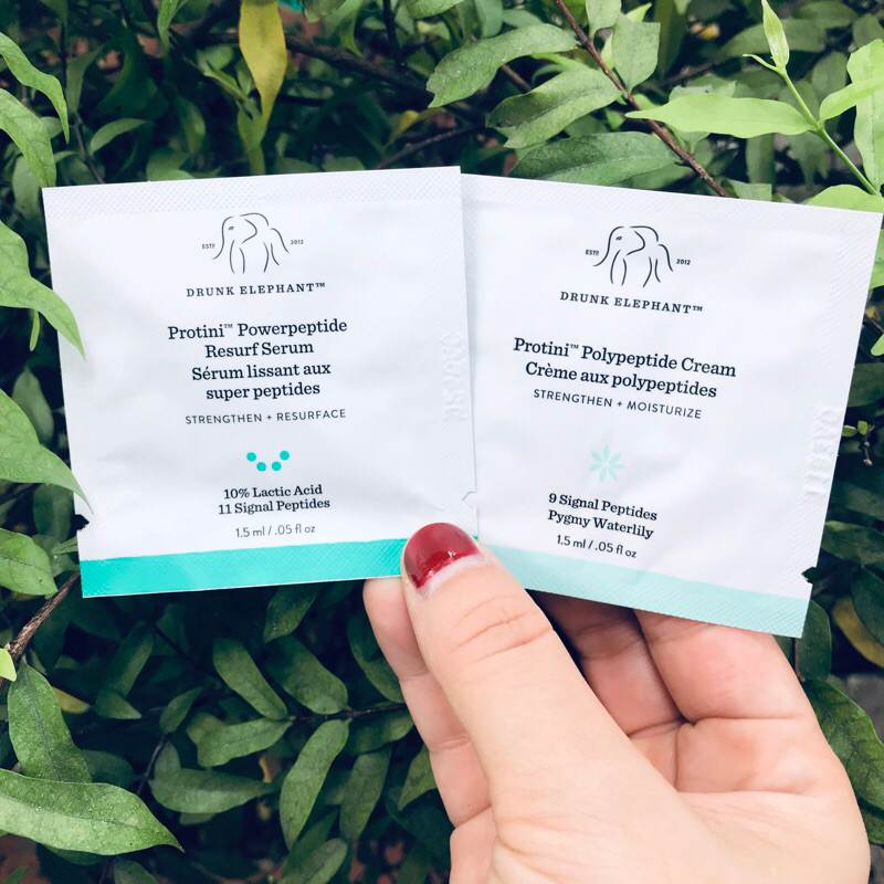 [ serum 1.5ml + kem mặt 1.5ml ] Drunk elephant protini powerpeptide kem ...