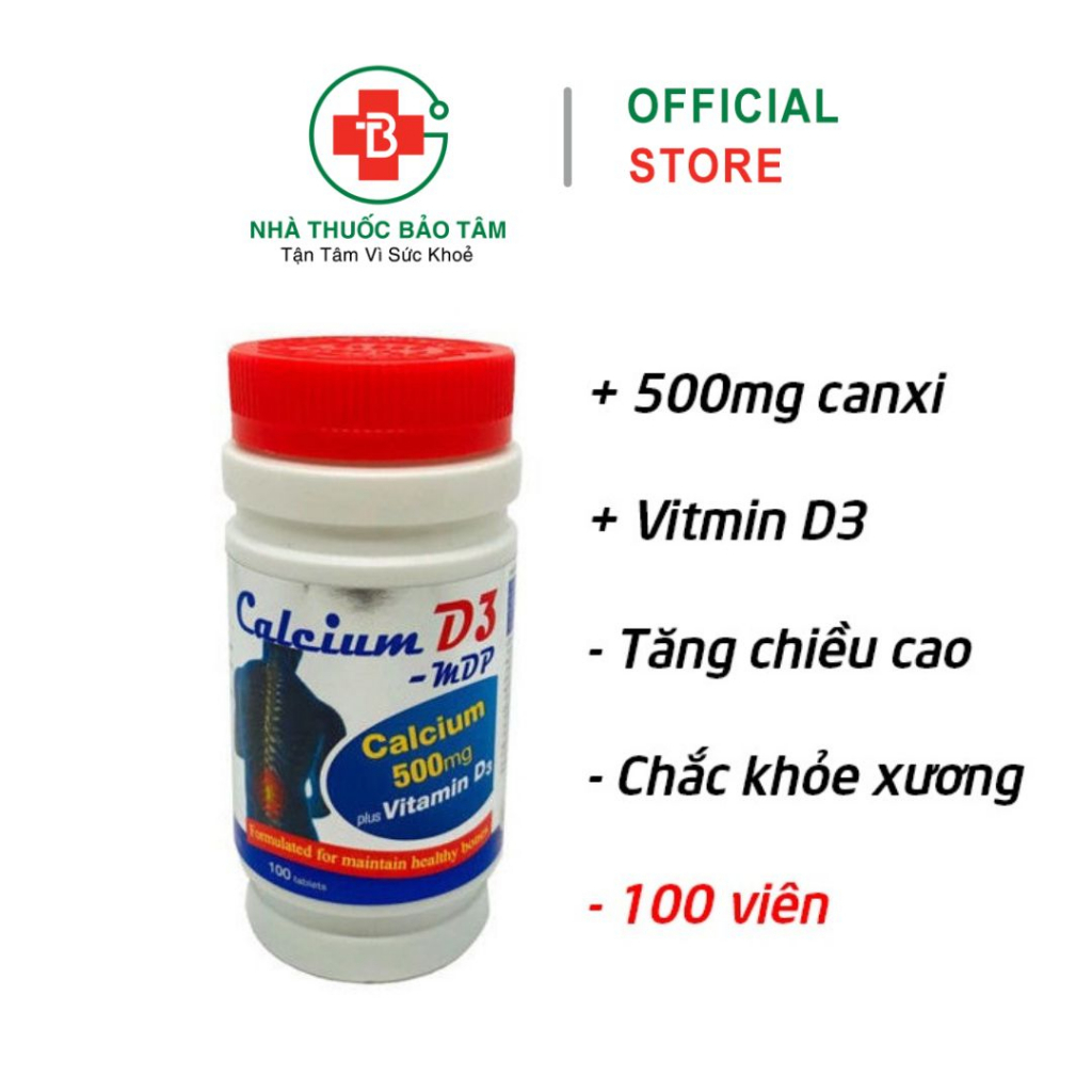 Viên uống canxi, vitamin D3 chắc khỏe xương khớp, tăng chiều cao - Chai ...