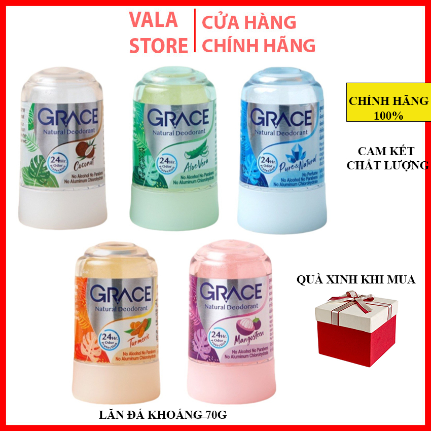 [Chuẩn Thái] Lăn Khử Mùi Đá Khoáng GRACE Natural Deodorant Thái Lan Ngăn Mùi 24Hr Odor ...