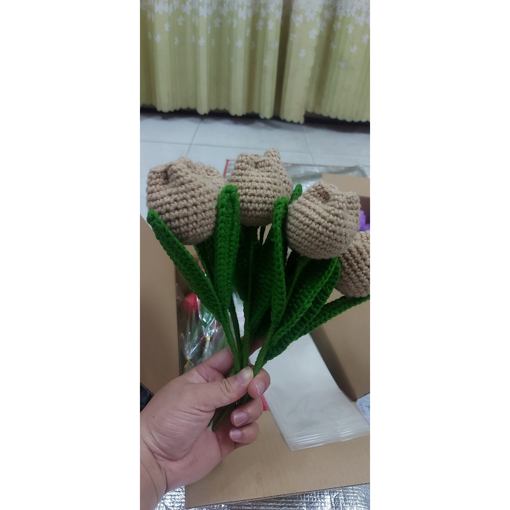 Hoa Tulip Len - Handmade [ẢNH THẬT] | Shopee Việt Nam