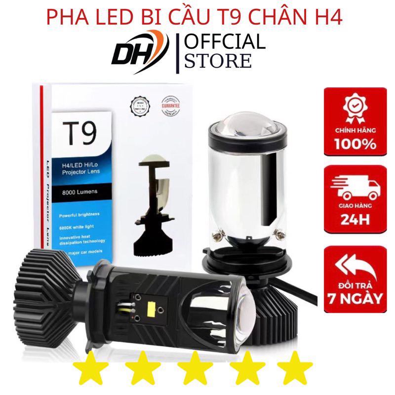 Đèn Pha Led Bi Cầu T9 Siêu Sáng Chân H4 Lắp Đặt Nhiều Dòng Xe | Shopee Việt Nam