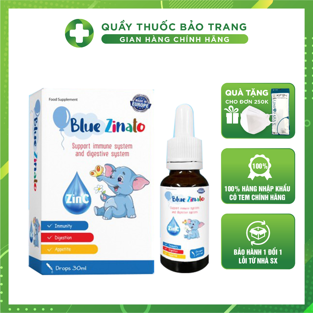 Kẽm nhỏ giọt Blue Zinato - Bổ xung kẽm cho bé | Shopee Việt Nam