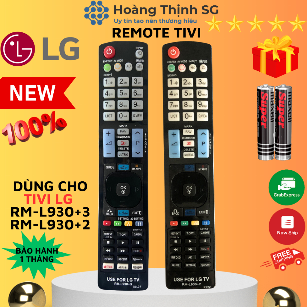 Remote điều khiển tivi LG 3D RM-L930+3, điều khiển TV LG Smart 3D các dòng tivi LCD/Plasma/LED ...