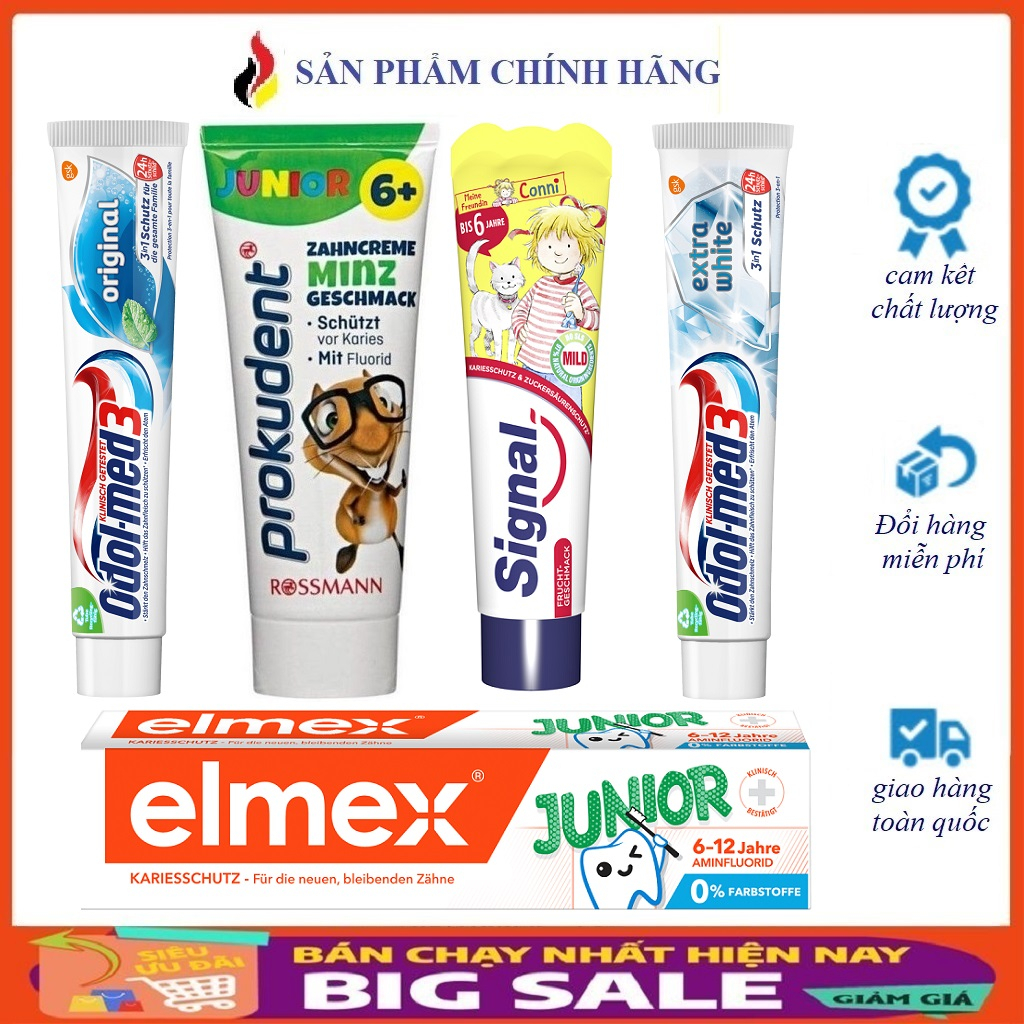 [Hàng Đức] Kem đánh răng trẻ em và người lớn Elmex ,Prokudent,Signal ...