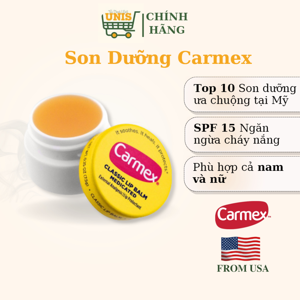 [NHẬP MỸ - AUTH - ĐỦ BILL] Son Dưỡng Môi CARMEX chính hãng nam/nữ, son dưỡng ẩm | Shopee Việt Nam
