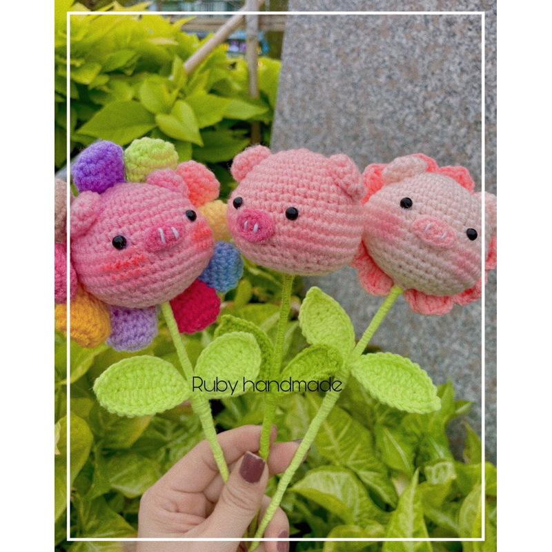 [hình thật] Hoa đầu heo len handmade xinh xắn làm quà tặng | Shopee ...