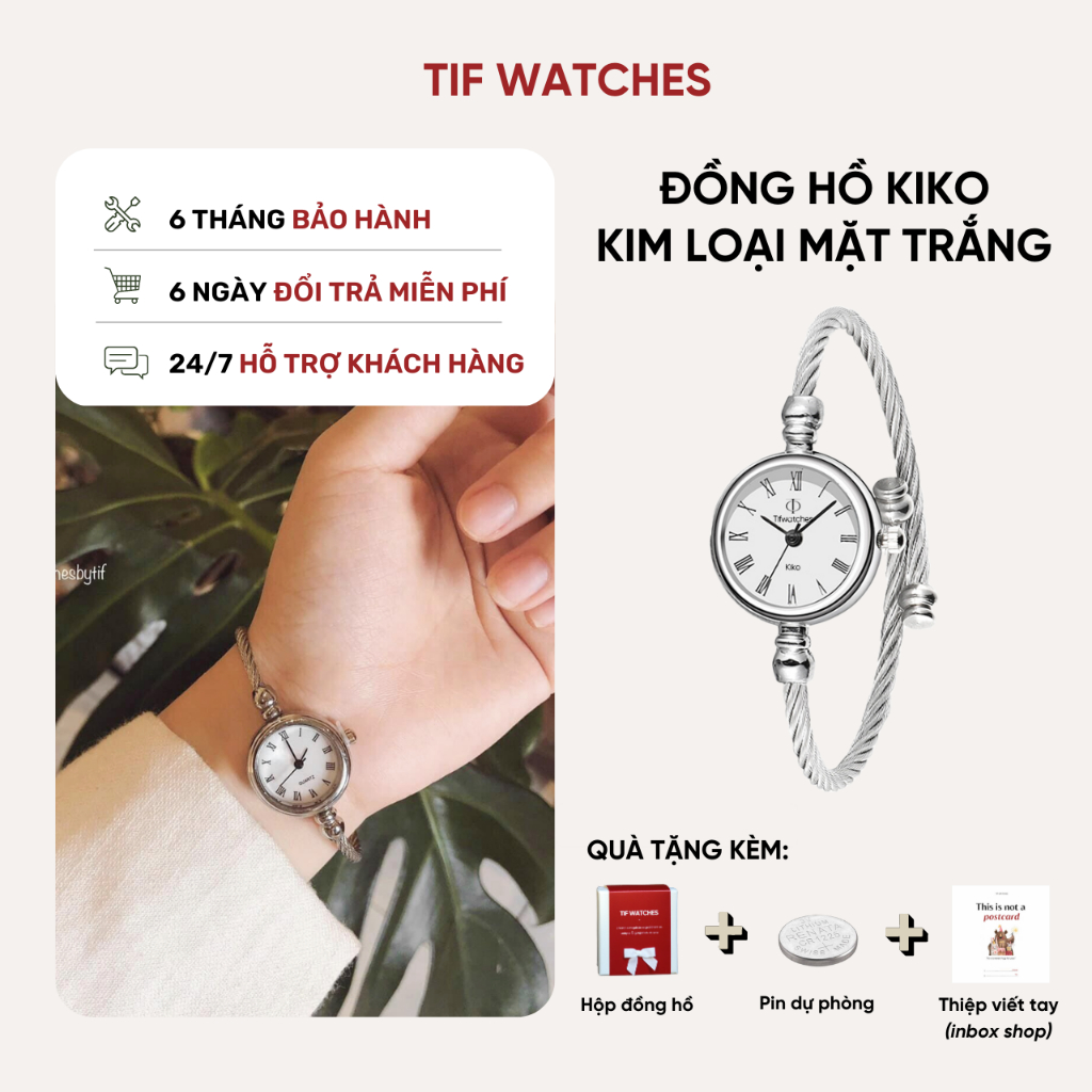 Đồng hồ vòng tay nữ KIKO Tif Watches kim loại thiết kế thanh lịch làm ...