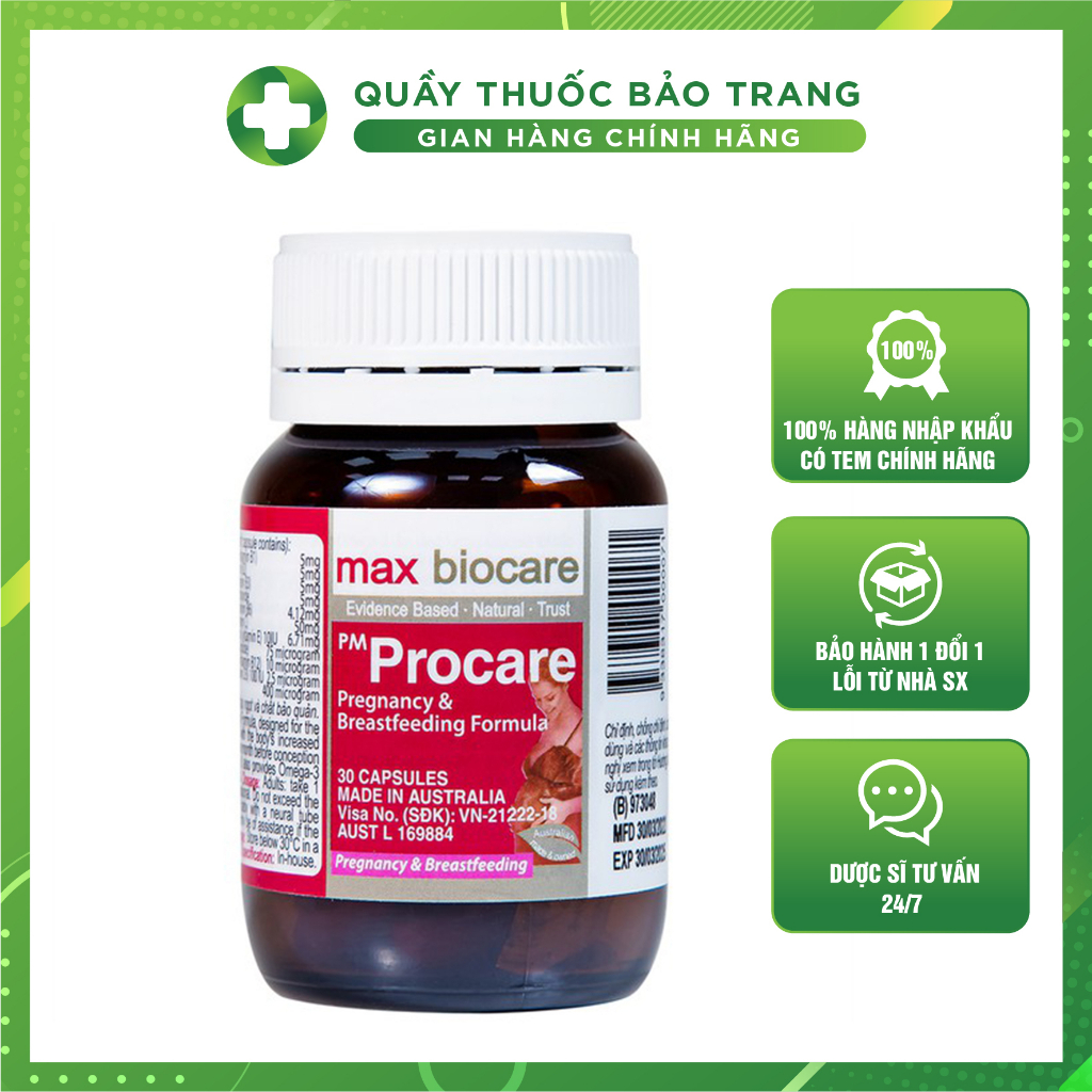 PM Procare Vitamin tổng hợp cho bà bầu - Lọ 30 viên | Shopee Việt Nam