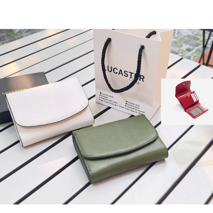 Ví Nữ Da Lucaster 3 Gập Ngang Nắp Cong – Fullbox Khắc Tên Theo Yêu Cầu ...