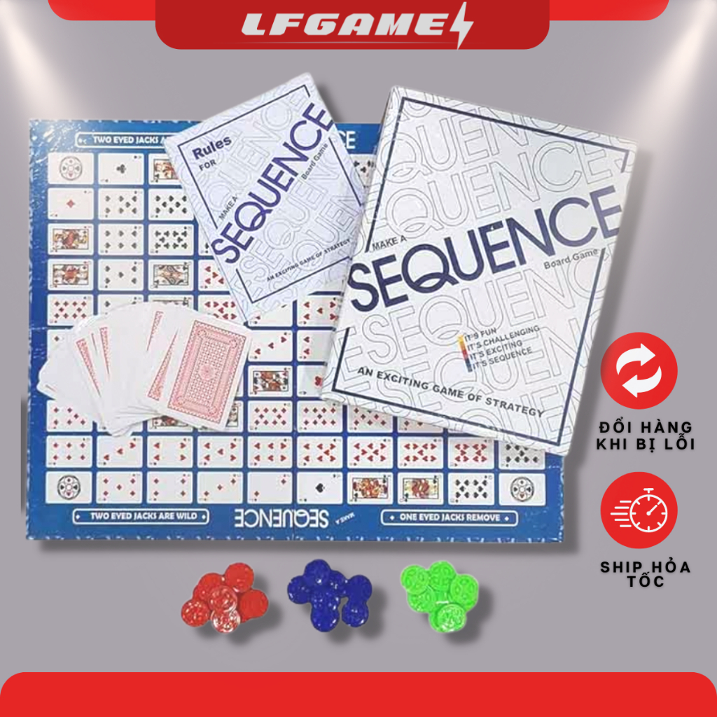 [Cao cấp chip nhựa] Bộ trò chơi BOARD GAME SEQUENCE giải trí vui vẻ cho ...