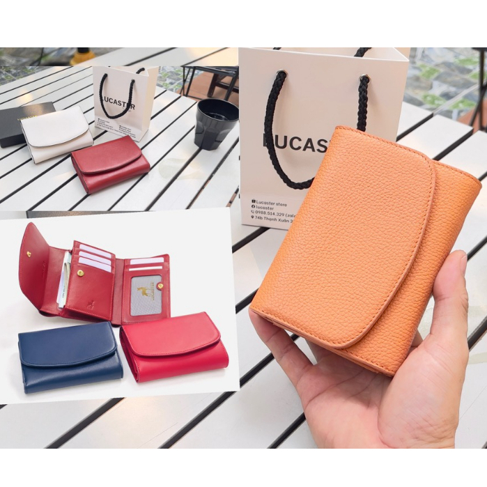 Ví Nữ cầm Tay Da Thật Gập 3 Nắp Cong - Thời Trang Lucaster Store Fubox ...