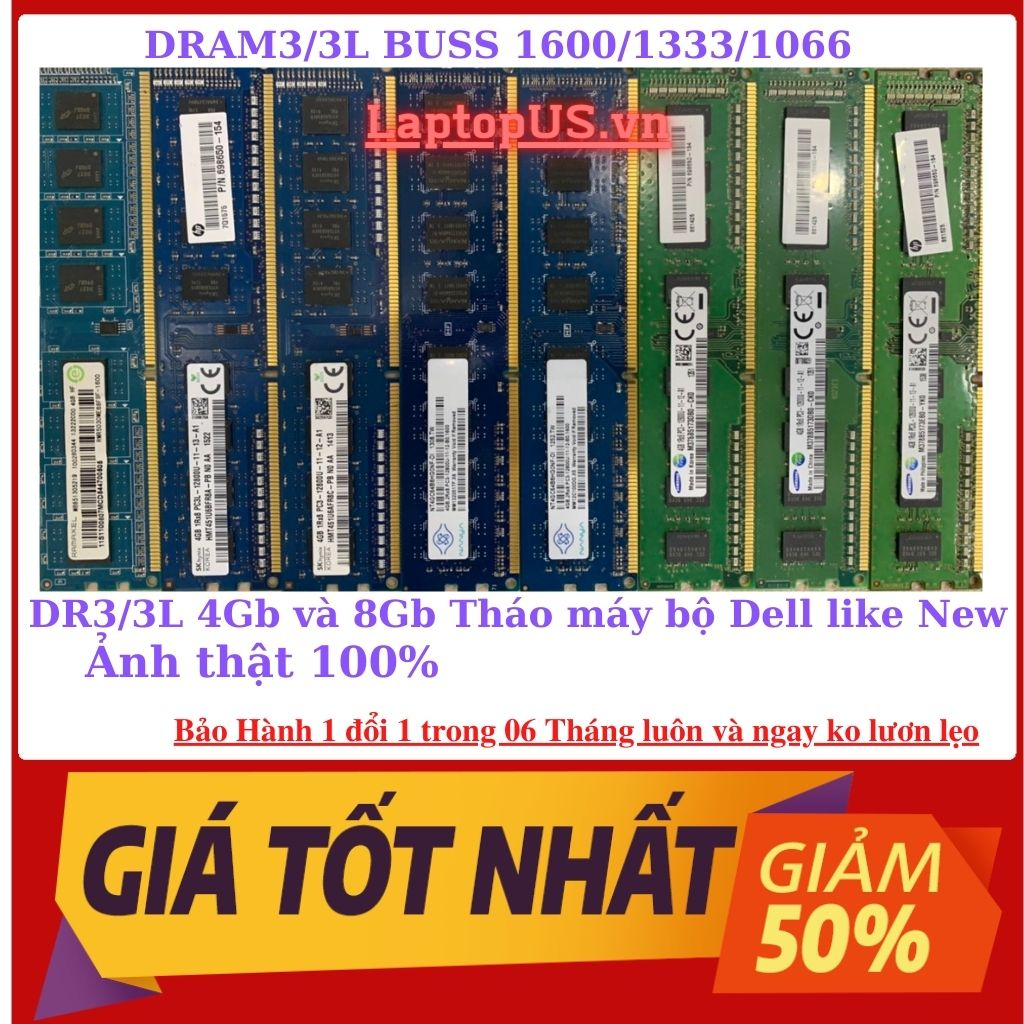 Ram DDR3 4Gb PC máy bàn bus 1600 1333- ram Kit tháo máy chuẩn Mỹ bảo hành 5 năm đổi hỏa tốc ...
