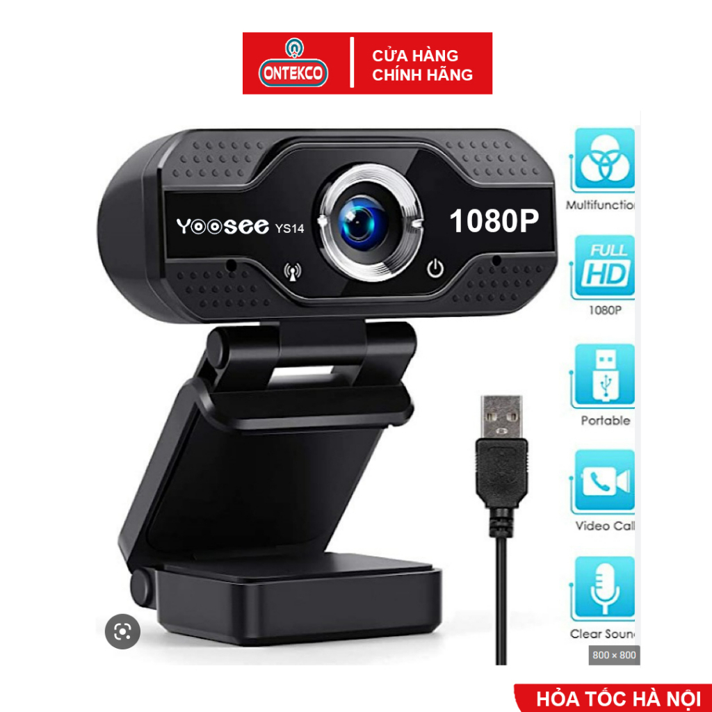 Webcam ONTEKCO Yoosee YS14 Full HD 1080p CAO CẤP có mic - Học Online ...