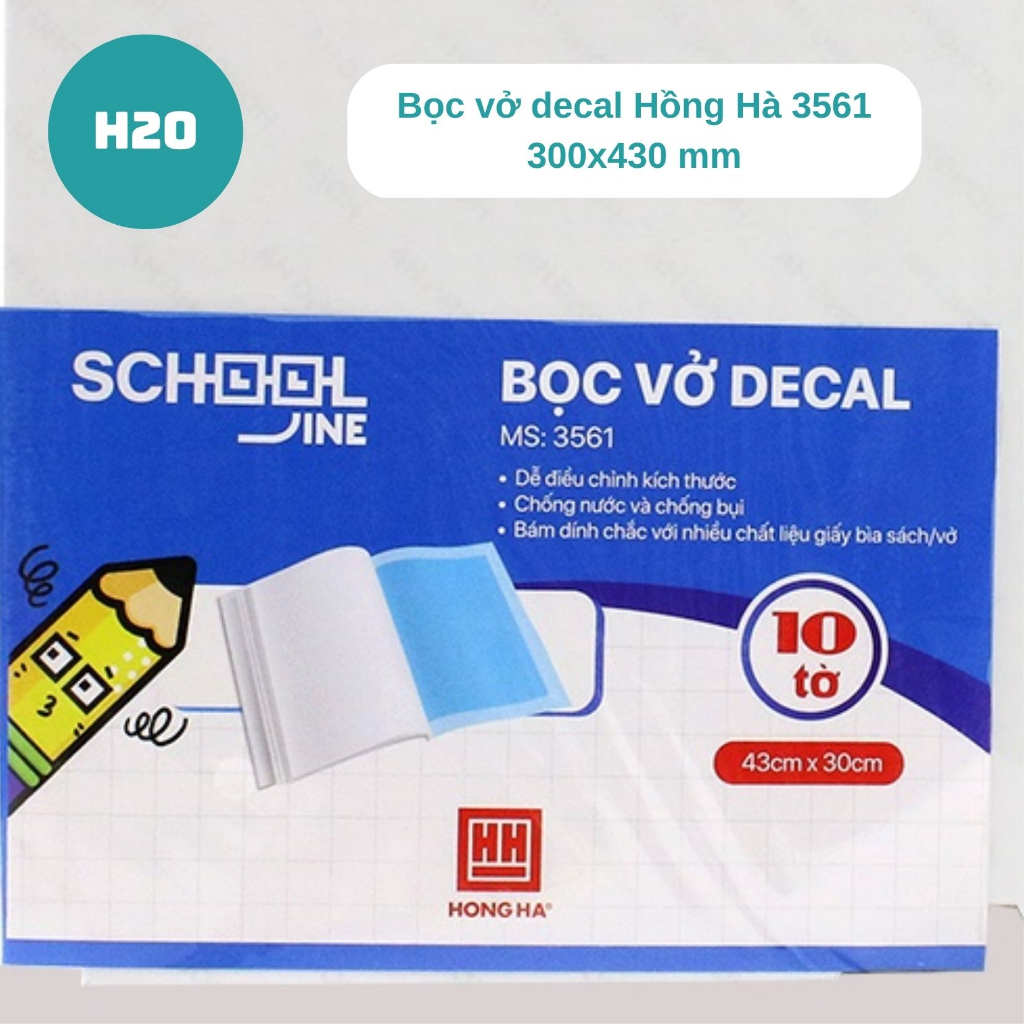 Bọc sách, vở decal Hồng Hà - 3560, 3561 - Bọc dán tập 10 chiếc | Shopee ...