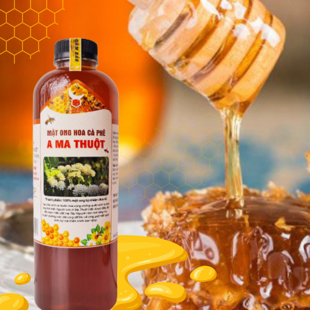Mật Ong Cafe Nguyên Chất - Chai 1L AMA THUỘT | Shopee Việt Nam