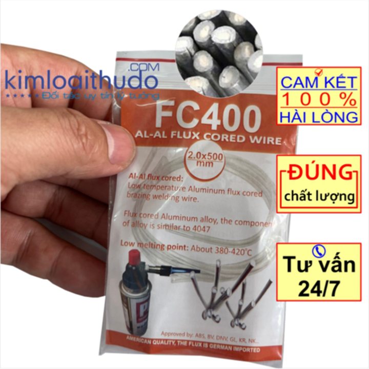 5 Que hàn nhôm lõi thuốc FC400, hàn nhôm với nhôm, hàn dàn điều hòa ...