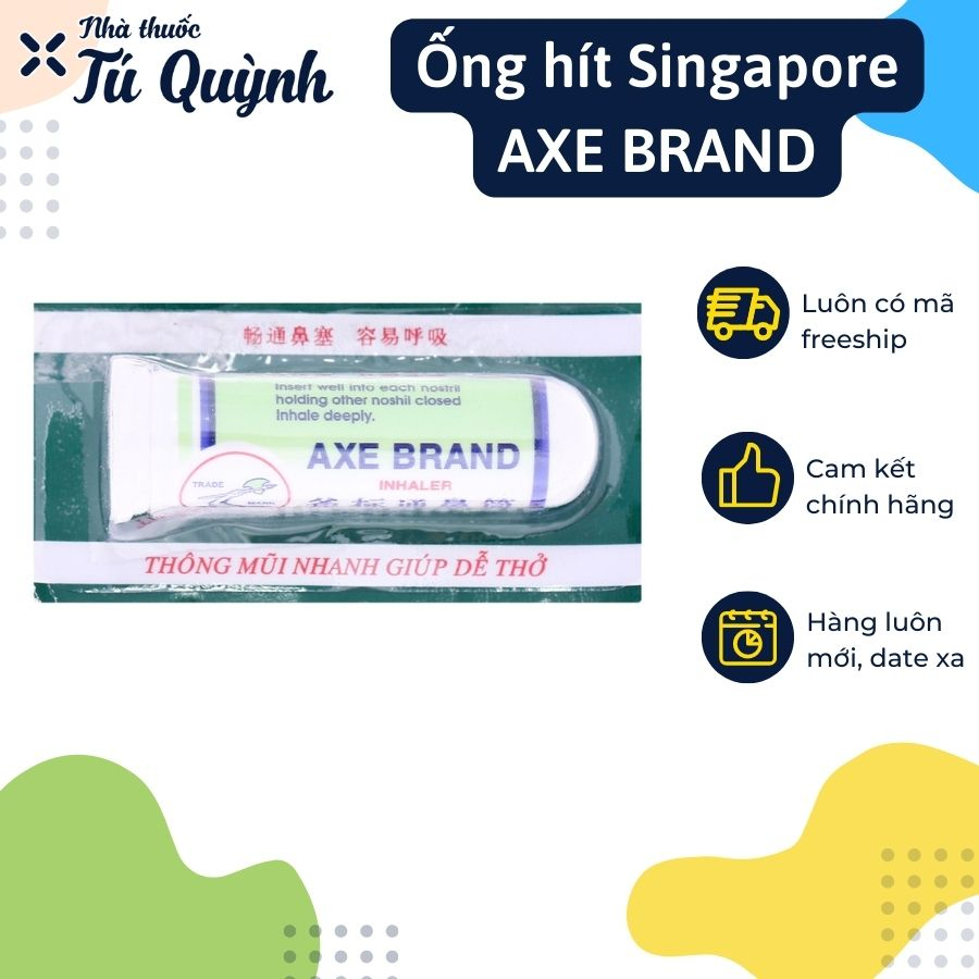Ống hít cây búa trắng - Axe Brand Inhaler - dùng khi cảm cúm, nghẹt mũi ...