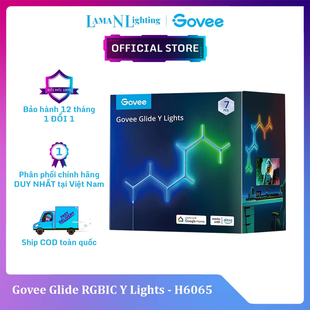 Đèn LED thanh Y lắp ghép Govee H6065 | Thanh LED kim loại gắn tường ...