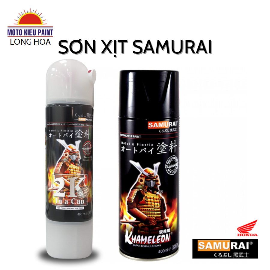 Sơn Xịt Samurai Đủ Màu, Chịu Nhiệt, Lót, Bóng, 2K [Chính hãng] | Shopee ...