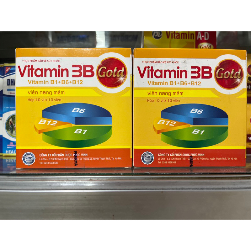 Vitamin 3B ( B1+B6+B12) Phúc Vinh Bổ Sung Vitamin nhóm B Cần Thiết Cho Cơ Thể (hộp 100v ...