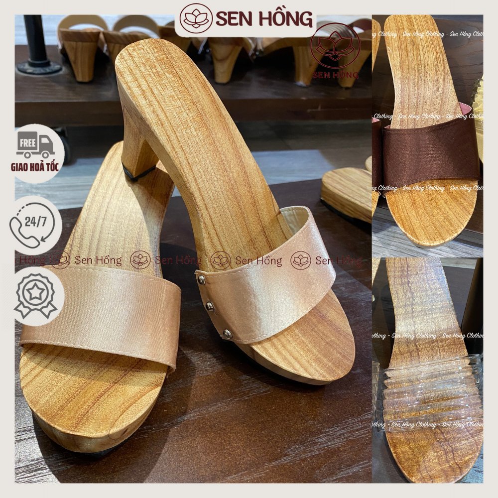 GUỐC MỘC TRUYỀN THỐNG cao 7p đế cao siêu nhẹ - guốc gỗ tự nhiên mặc áo dài, đồ truyền thống,mặc ...