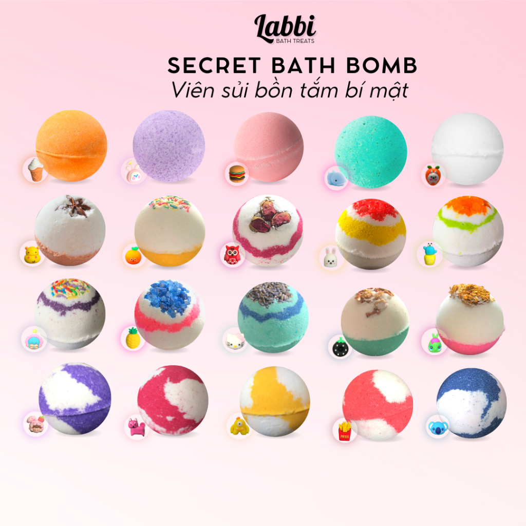 TỔNG HỢP [Labbi] Secret Bath bomb / Viên sủi bồn tắm / Bom tắm kèm quà ...